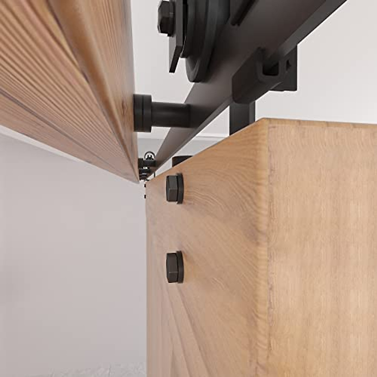 Dondelight Barn Door Hardware Kit 8FT, Sliding Door Track Hardware Set for Interior & Exterior Doors