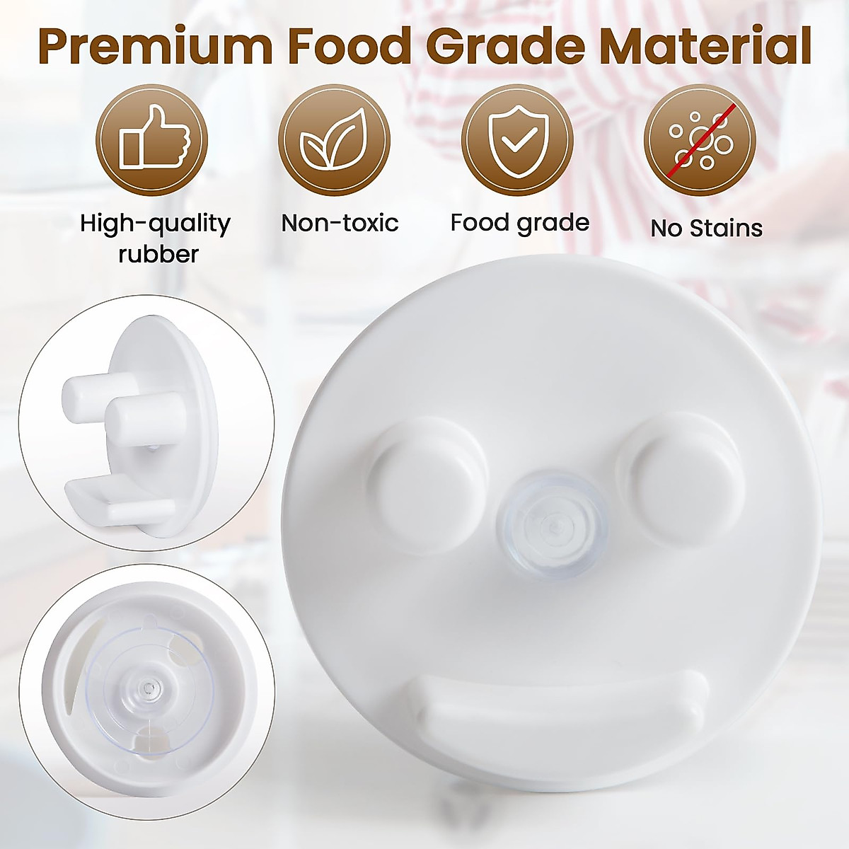 Sponge Holder, Sink Caddy w/ Suction Cup Installation, Sponge Organizer for Kitchen/ Bathroom Sink, Self Draining, Dishwasher Safe for Holding Smiley Sponges(Sponges Not Included), White(1-Pack)