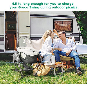 2-Pack Power Cord for Graco Simple Sway, DuetSoothe, DuetConnect LX, DuoGlider, Glider LX - 5V Charging Cable for Nova Baby Swing, 6.5 ft