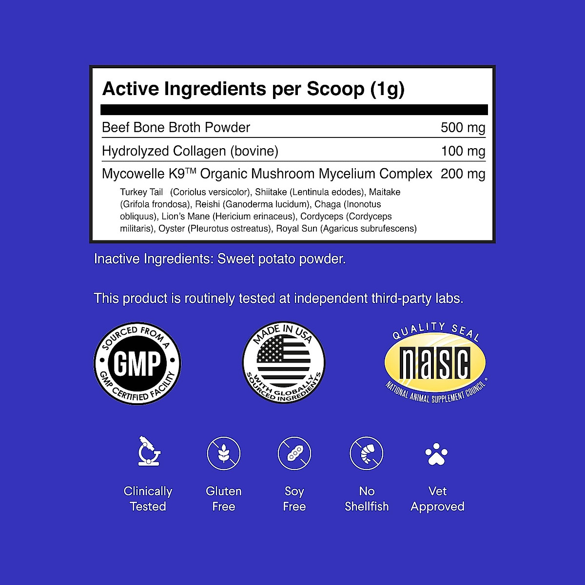 Wonder Paws Bone Broth for Dogs – Bone Broth Powder with Organic Mushrooms & Collagen for Digestion, Immunity & Joint Support – Tasty Beef Supplement for Dogs of All Ages, Sizes & Breeds – 3.20 oz