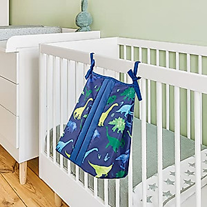 TANOFAR Baby Blankets & Diaper Organizer Stackers, 30 x 40 Inch Minky Blanket, 2pcs Baby Nursery Diaper Stacker, Dinosaur