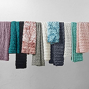 Madison Park Ruched Faux Fur Luxury Throw Teal 50*60 Premium Soft Cozy Brushed Long Faux Fur For Bed, Coach or Sofa