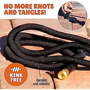 X-Hose Pro Expandable Garden Hose 50Ft Water Hose, Flexible Garden Hose, Heavy Duty Lightweight Retractable Weatherproof, Crush Resistant Fittings, Kink Free Expandable Hose as Seen on TV