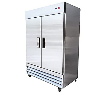 Commercial Freezer 2-Doors Solid Upright Reach in Two Section Stainless Steel NSF 54" Width, Capacity 47Cuft, Restaurant Quality Kitchen -8°F Cold al32Adup1