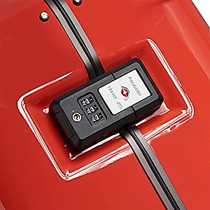 PEUGEOT Voyages Hardside Luggage with Spinner Wheels, Glossy Red, 26 Inch Trunk