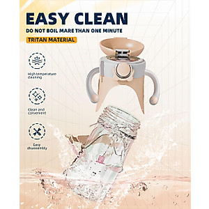 Bunnytoo Baby Sippy Cup with Weighted Straw, Ideal for 1+ Year Old and Transitioning Infants 6-12 Months, Spill-Proof, Easy to Hold Handles, 8oz (240ml) Toddler Training Cup (Blue)