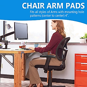 Office Chair Replacement Armrest Arm Pads Caps Fits Univeral 4" Mounting Hole with Mounting Hole Patterns Screws(1 Pair) Black