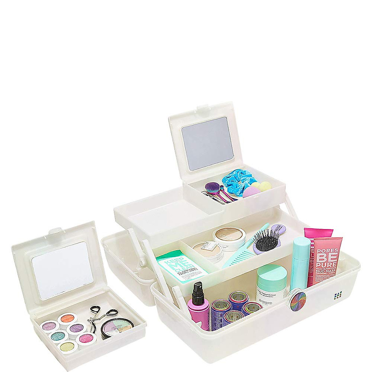 CABOODLES ULTIMATE ON-THE-GO GIRL, White opal Cosmetic Case