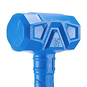 REAL STEEL Dead Blow Hammer with Carbon Steel Core Handle, Marring and Sparking Resistant Rubber Mallet, 45 Ounce (0318)