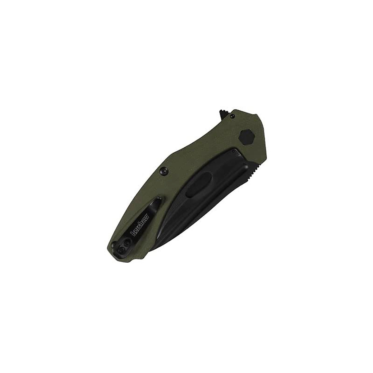 Kershaw Natrix XL Pocketknife (7008OLBLK); 3.75-inch Drop-Point Blade with Black-Oxide Coated 8Cr13MoV Steel; Olive-Drab G10 Handle Scales; KVT Ball-Bearing Manual Open; Reversible Pocketclip; 4.1 oz