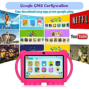 ATMPC Kids Tablet, 7 inch Tablet for Kids, 32GB ROM 3GB RAM Android 11.0 Toddler Tablet with 2.4G WiFi, GMS, Parental Control, Education APP, Dual Camera, Shockproof Case, Games red