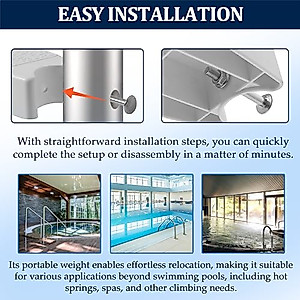 TonGass (3-Pack, White) Universal Fit for 17.3" Swimming Pool Ladder Replacement Steps for Inground Pools Plastic Ladder Steps for Above Ground Pool Ladder Replacement Steps for Pool Ladder