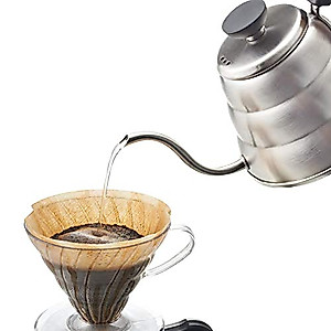 Hario V60 "Buono" Drip Kettle Stovetop Gooseneck Coffee Kettle 1.0L, Stainless Steel, Silver