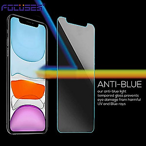 Focuses iPhone 11 Screen Protector, iPhone XR Screen Protector, Anti Blue Light Tempered Glass Film for Apple iPhone XR & iPhone 11,3-Pack