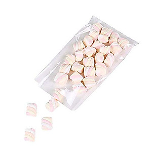 200 Pcs 10 in x 6 in(1.4mil.) Clear Flat Cello Cellophane Treat Bags Good for Bakery, Cookies, Candies,Dessert with five random color Twist Ties!