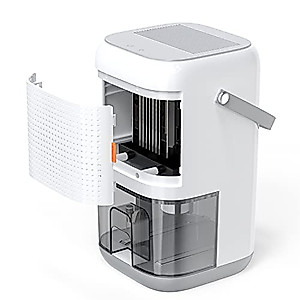 Dehumidifiers for Bedroom - Small Dehumidifier with drain hose 1450ml/49oz - with 2 Modes - 7 Colors LED Light-Auto Shut Off - Ultra Quiet Below 40 dB for 250 sq ft(Hose not included)