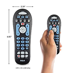 RCA RCR313BE Big Button Three-Device Universal Remote, Black