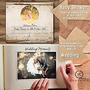 Rustic Guest Book for Wedding, Funeral, Memorial | Guest Book for Funeral Hardcover | Guestbook for Sign in, Celebration of Life Memorial Service | Guest Sign Book with Memory Table Card Sign Included