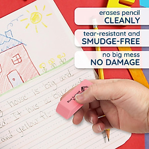 Blue Summit Supplies Pink Erasers, Bulk Erasers for Art, School, and Office Use, Classroom Set, 36 Pack