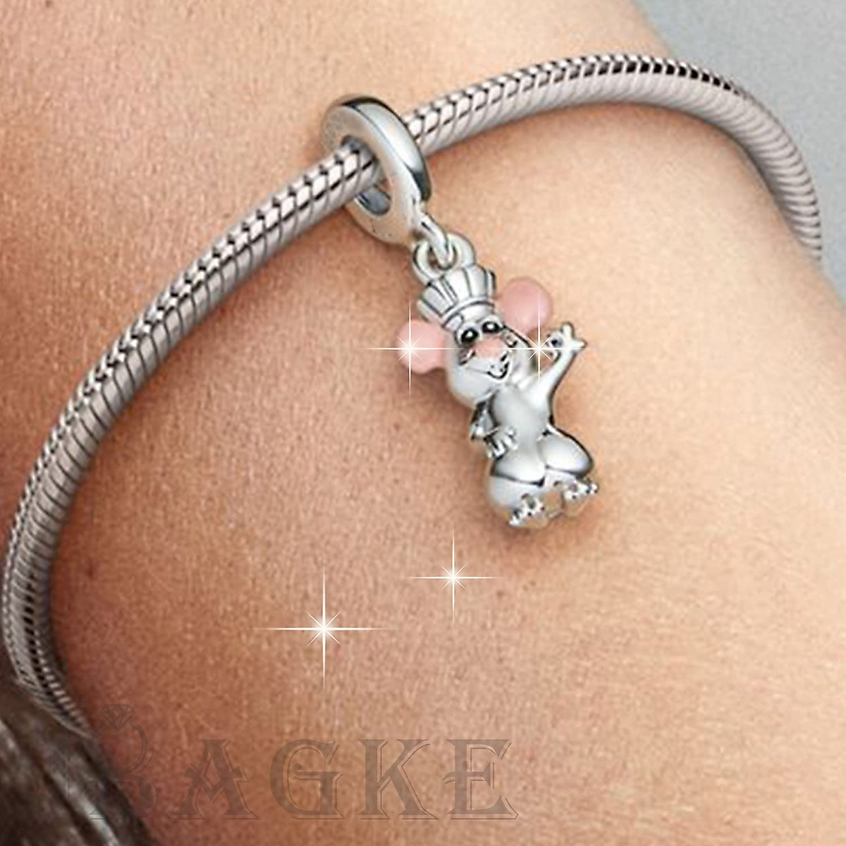 PHOSEA 925 Sterling Silver Dangle Charm Beads Pendants Fit for European Bracelets Charms DIY Jewelry Gift for Women Girls (Redmi Dangle)