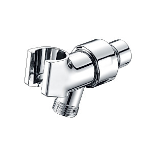 Purelux Adjustable Hand Shower Arm Mount with Brass Swivel Ball Connector, Chrome Showerhead Holder