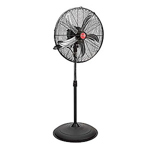 OEMTOOLS OEM24871 20" Oscillating Pedestal Fan, Commercial Fan For Worksites, Industrial Fans, High Velocity Shop Fan, Pedestal Fan, Oscillating Fan On Stand, Warehouse, Garage, or Gym Fan, 20 Inch