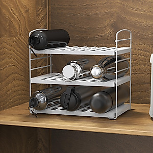 SimpleHouseware Water Bottle Storage Organizer, White