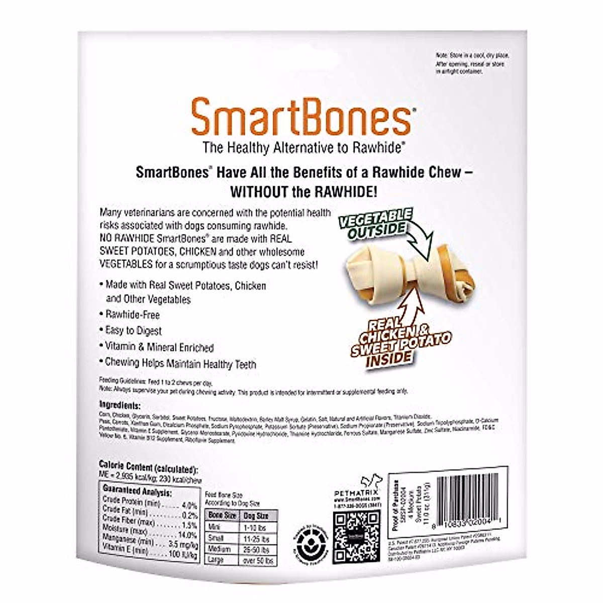 SmartBones Large Chews, Treat Your Dog to a Rawhide-Free Chew Made With Real Meat and Vegetables 3 Count (Pack of 1)