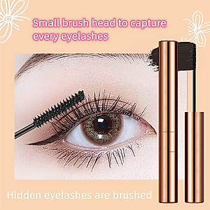 Mini Brush Mascara, For short and sparse eyelashes，Lengthening and Thick, Volume, Long Lasting, Waterproof & Smudge-Proof, All Day Full（1 Pcs）