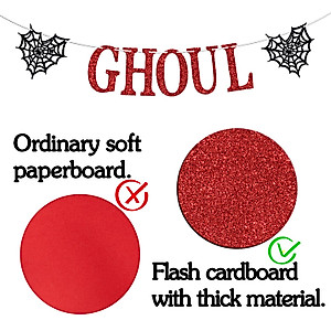 Happy Birthday Ghoul Banner, Happy Booday/Halloween Happy Birthday Bunting Sign, Horror Ghost Themed Birthday Party Decorations Supplies for Men Women