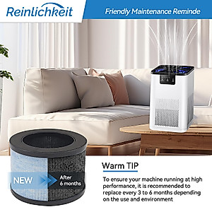 MK01 MK06 True HEPA Filter Replacement Compatible with AROEVE MK01 MK06 Air Purifier, TZ-K1 and DH-JH01 Air Purifier, EPI080/EP1080 EPI081/EP1081 Air Purifier,Blue, 2 Pack