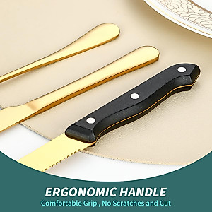 Silverware Set 24-Pieces Flatware Set Cutlery Set with Steak Knives Food-Grade Stainless Steel Home Essentials for New Home Forks Spoons And Knives Set Dishwasher Safe Daily Household Use