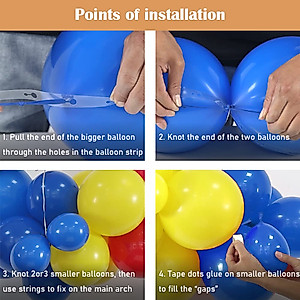 EROOCAI DIY 134pcs Red Yellow Green Blue Balloon Garland Arch Kit for Superhero Theme Party Baby Shower Birthday Party Decoration