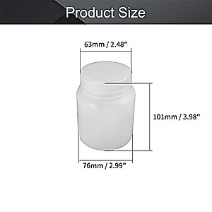 Othmro 10Pcs 300ml PE Plastic Lab Cylindrical Chemical Reagent Bottle, Wide Mouth Laboratory Reagent Bottle, Sample Sealing Liquid Storage Container for Food Store White