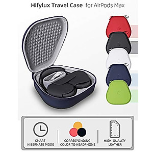 HIFYLUX Hard Travel Carrying Case Smart Dormancy Waterproof Leather Protective Bag for Apple Airpods Max (Case Only)