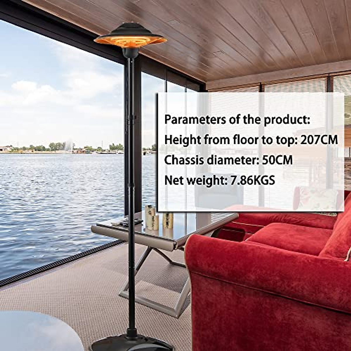 DONYER POWER Electric Patio Heater DONYER POWER Electric Patio Heater Garden Heating Waterproof Outdoor&Indoor Free StandingWaterproof Outdoor&Indoor Free Standing