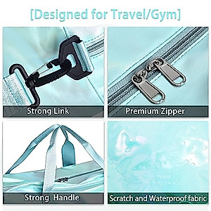 Gym Bag for Women,Waterproof Large Capacity Travel Duffle Bag with Shoes Compartment & Wet Compartment,Weekender Bag Overnight Bag for Travel, Workout, Sport(Blue)