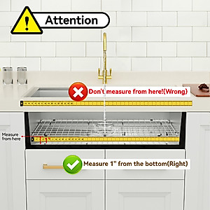 Stainless Steel Sink Grid and Protectors for Bottom of Kitchen Sink，26" x 14" Inches with Rear Drain