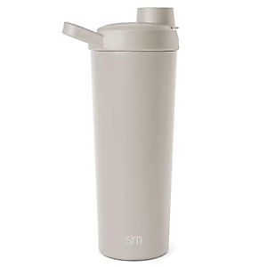 Simple Modern Stainless Steel Shaker Bottle with Ball 24oz | Metal Insulated Cup for Protein Mixes, Shakes and Pre Workout | Rally Collection | Almond Birch