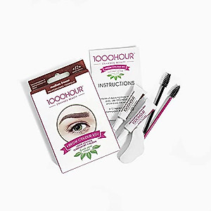 1000 Hour Professional Formula Brow Color Kit - Defined Brows with a Long-Lasting Formula with Eyebrow Mascara - Brow Gel for Stunning Brows that Last Up To 6 Weeks with 12 Application - Medium Brown