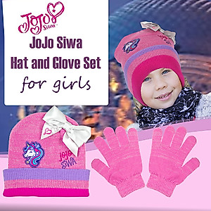 Nickelodeon JoJo Siwa Girls Hat and Glove Winter Set [4014]