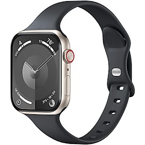 WJK Colorful Silicone Sport Band for Apple Watch Series 9, 8, 7, 6, 5, 4, 3, 2, 1 - 15-Pack with Adjustable Sizes