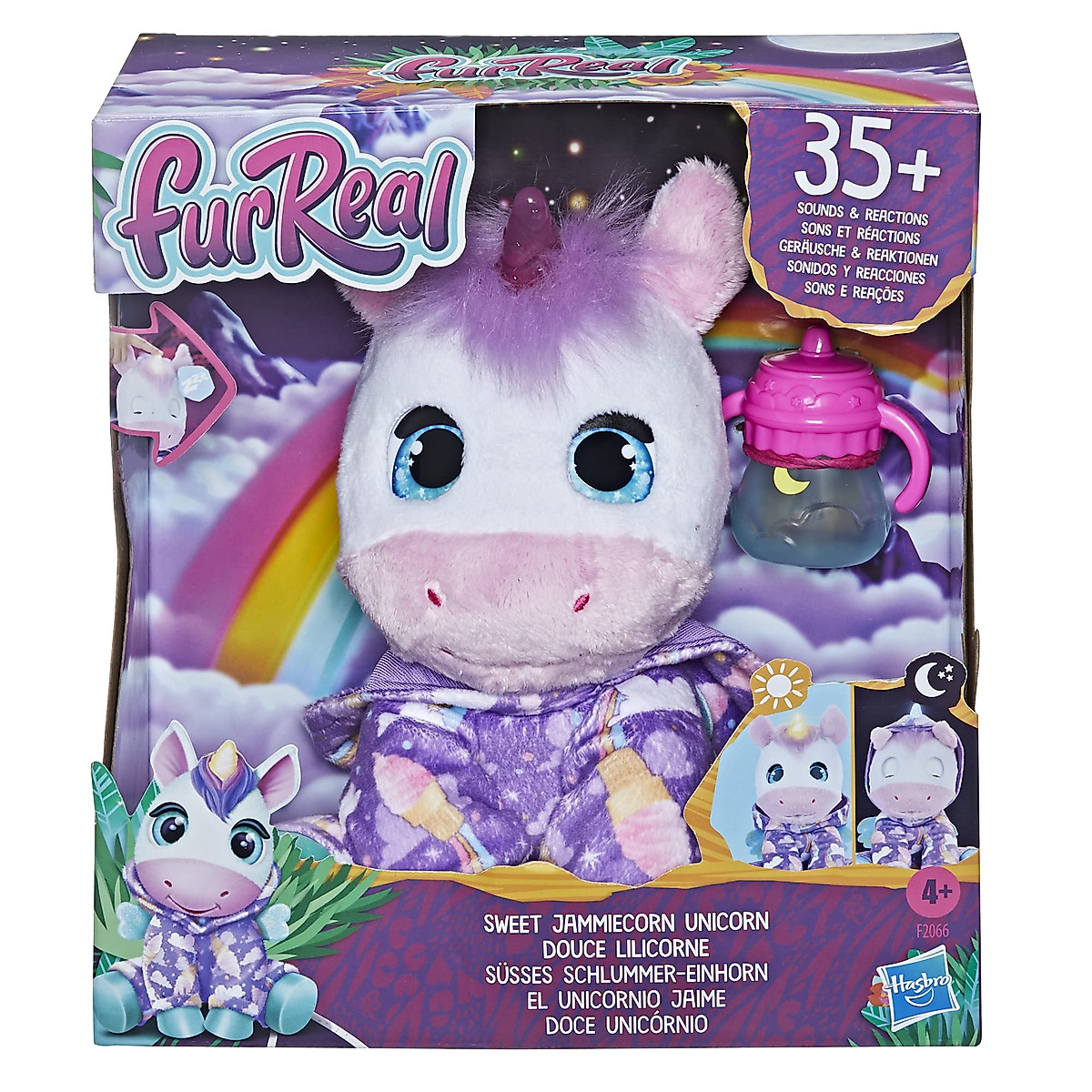FurReal Sweet Jammiecorn Unicorn Interactive Plush Toy, Light-Up Toy with 30+ Sounds and Reactions, Unicorn Soft Toy, Ages 4 and Up