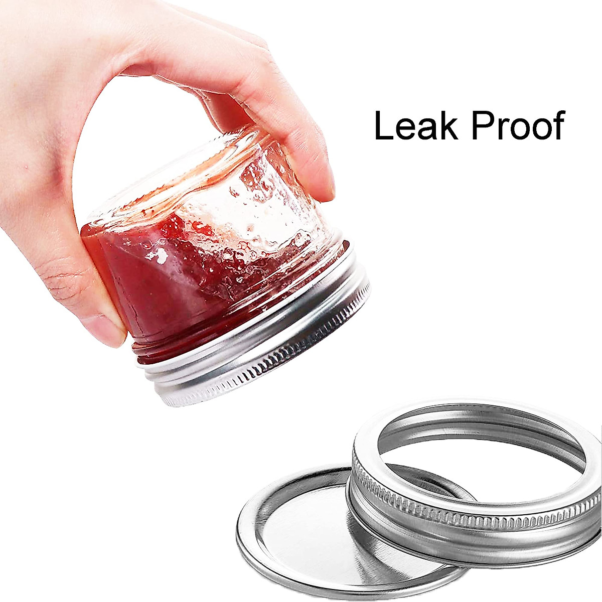 Homerove 4 oz Mason Jars with Silver Lids and Bands, 40 Pack 120 ml Regular Mouth Glass Canning Jars for Jam, Honey, Wedding Favors, Shower Favors, Spice