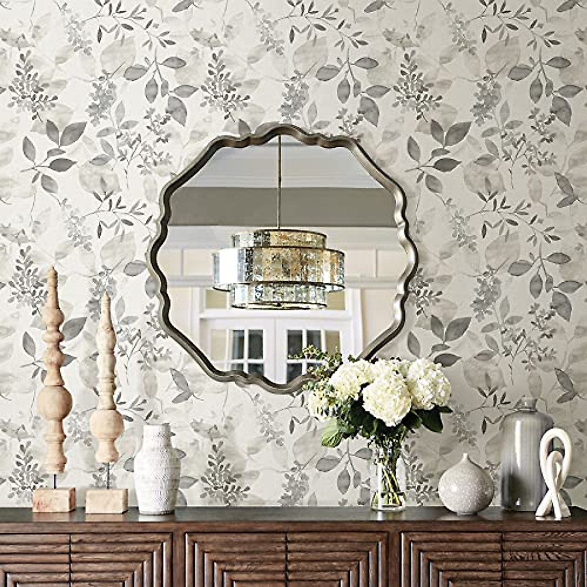 NuWallpaper NUS3144 Breezy Peel & Stick Wallpaper, Grey