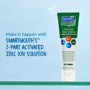 SmartMouth Premium Zinc Ion Toothpaste, Helps with Cavity, Enamel & Plaque, Mild Mint, 6 oz, 3 Pack