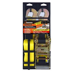 Keeper – 2” x 8’ Heavy Duty Auto Tie-Down with Snap Hooks - 2,000 lbs. Working Load Limit and 6,000 lbs. Break Strength