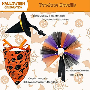 CooShou 3Pcs Guinea Pig Halloween Costume Small Animals Witch Hat Halloween Bandana Triangle Scarf for Guinea Pig Chinchilla