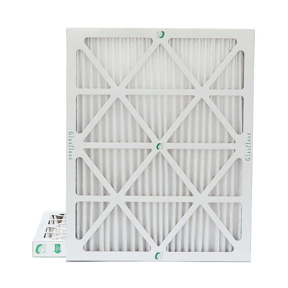 Glasfloss 20x25x2 MERV 10 Pleated 2" Inch AC Furnace Air Filters Quantity 2. Actual Size: 19-1/2 x 24-1/2 x 1-3/4