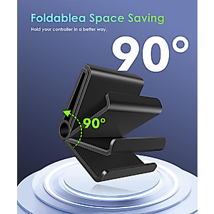 6 Pack Foldable Controller Wall Mount Holder for Xbox PS5 PS4 PS3 Switch Pro Strong Adhesive/Screw Upgraded Controller Stand Hanger with Anti-slip Pad Universal Gaming Remote & Headphone Accessories